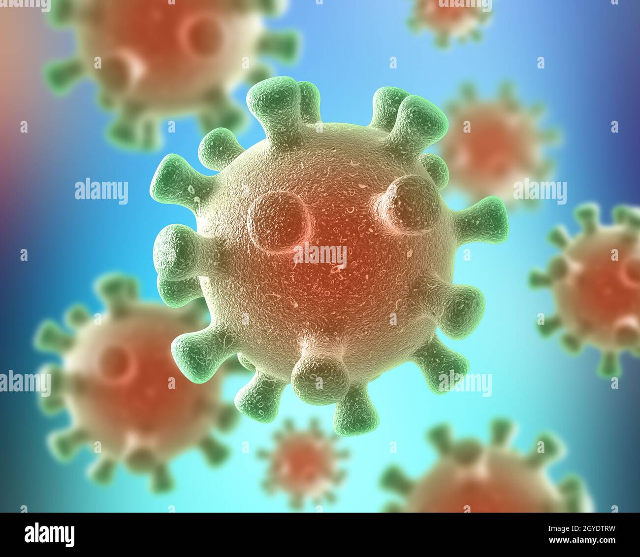 3D render of a medical background with detailed abstract virus cells ...