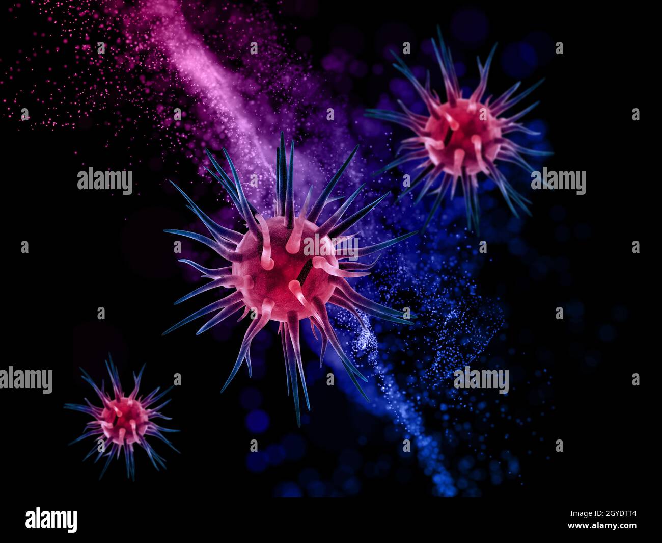 3D render of a medical background with flowing particles design and ...
