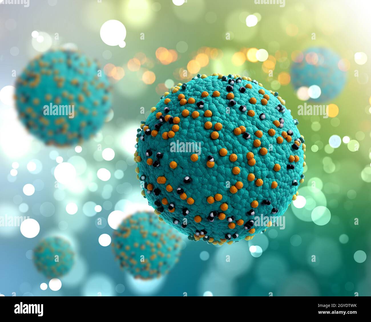 3D render of a medical background with measle virus cells Stock Photo ...