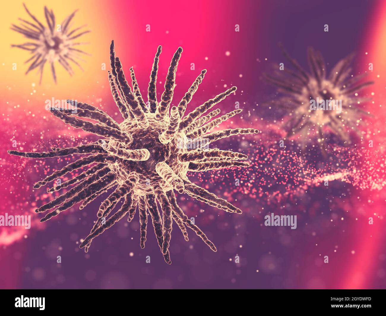 3D render of a medical themed background with abstract virus cells ...