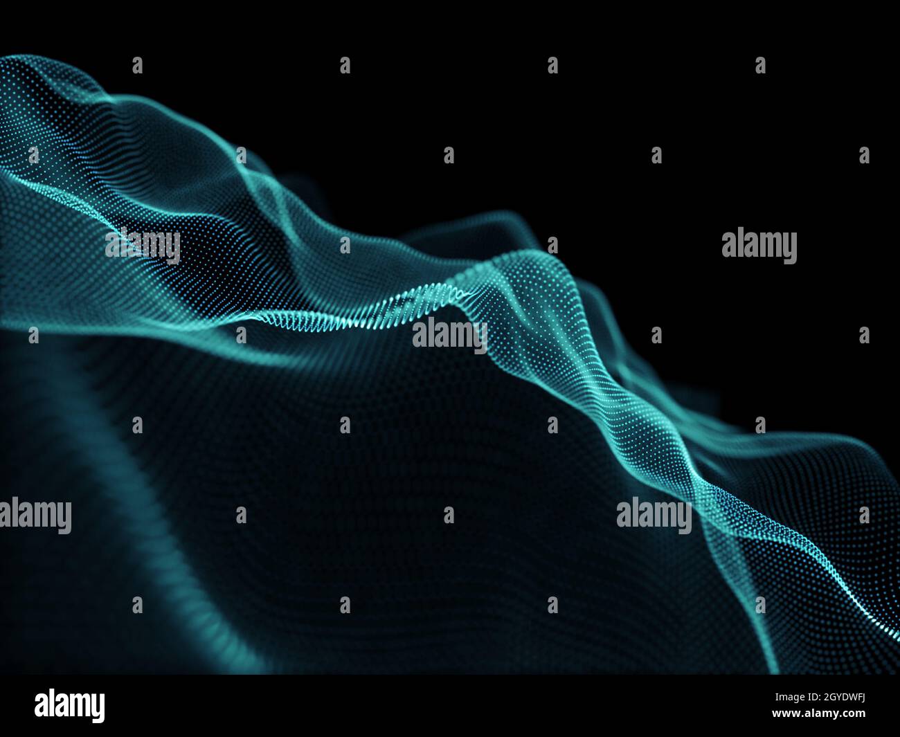 3D render of a modern background with flowing cyber dots Stock Photo ...