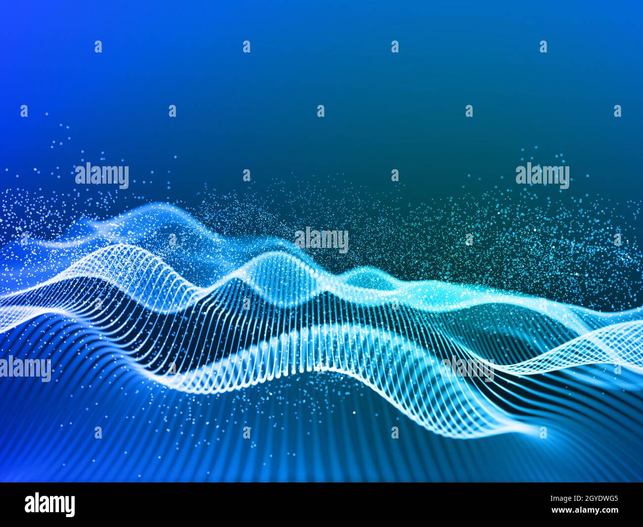 3D render of a modern background with flowing cyber lines and particles ...