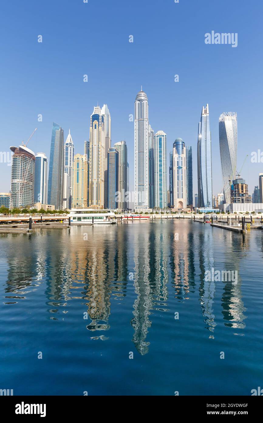 Dubai Marina and Harbour skyline architecture travel in United Arab ...
