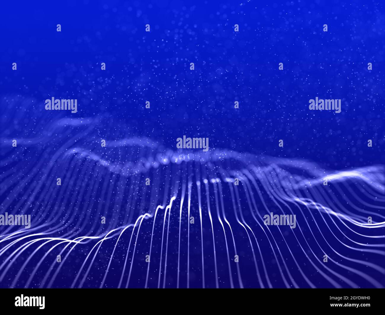 3D render of a modern background with flowing cyber lines and floating ...