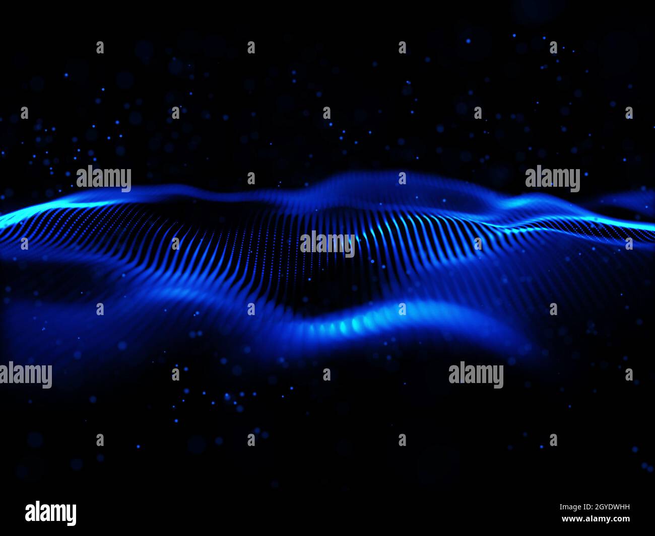 3D render of a modern cyber background with floating cyber particles ...