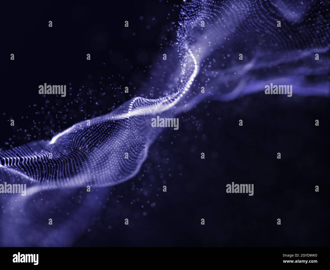 3D render of a modern particle design with flowing cyber dots Stock ...