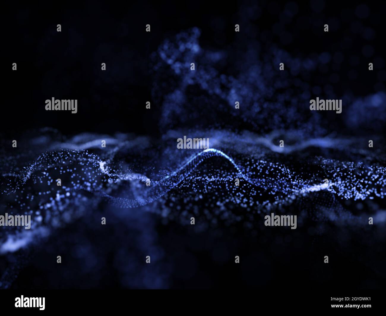 3D render of a modern particle design with flowing cyber dots Stock ...