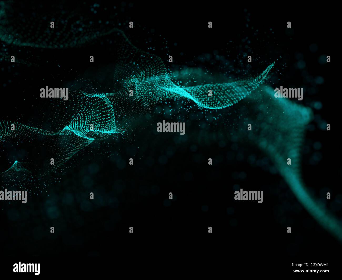 3D render of a modern techno background with flowing particles Stock ...