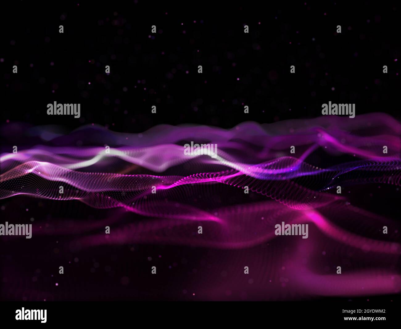 3D render of a modern techno background with cyber particles Stock ...