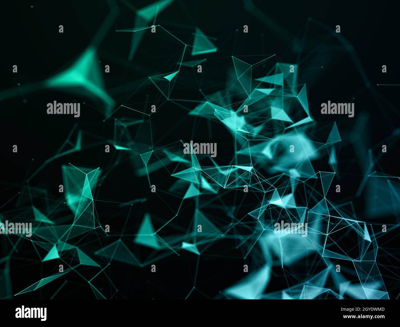 3D render of a modern technology background with low poly plexus design Stock Photo - Alamy