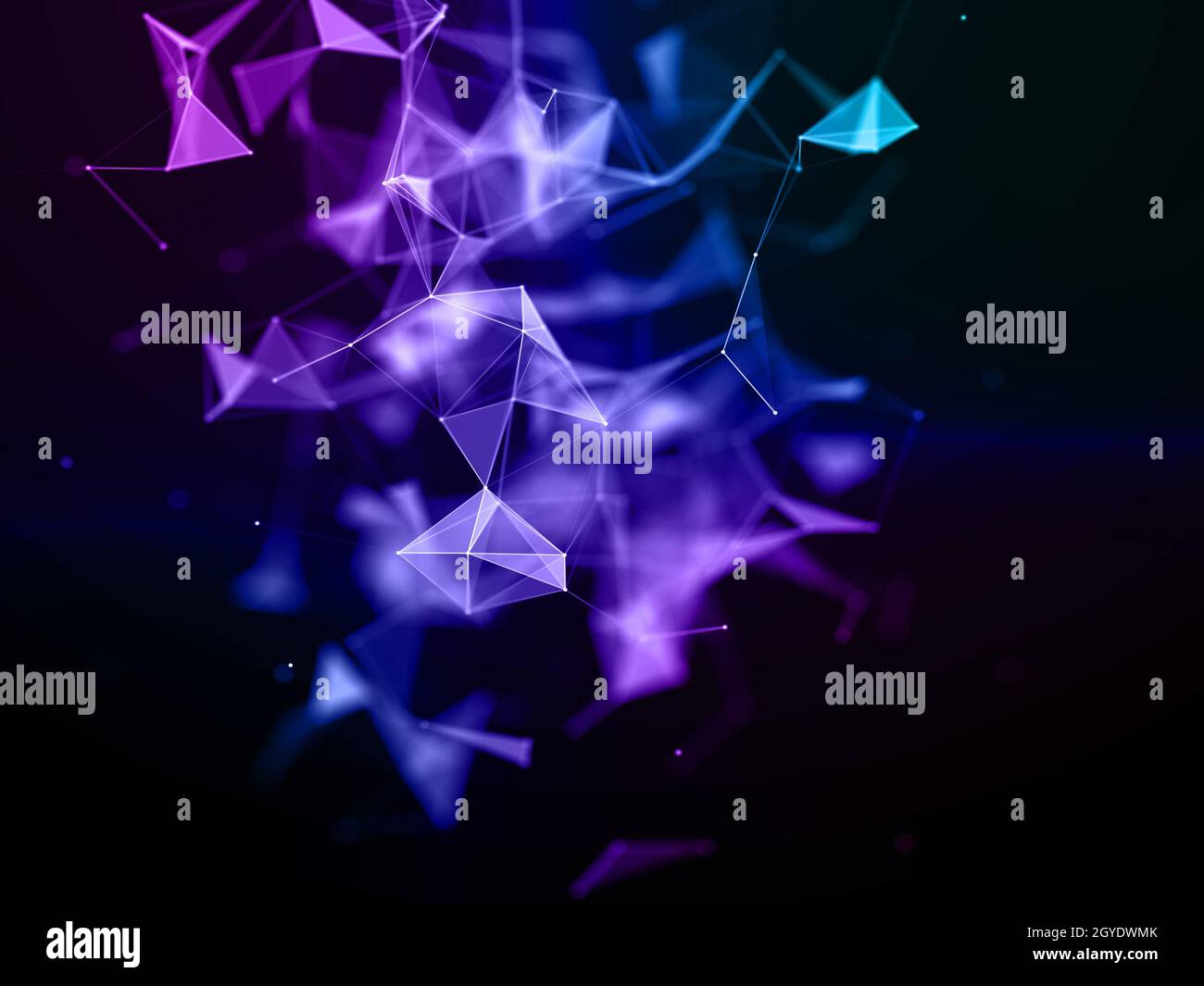 3D render of a modern techno background with low poly plexus design Stock Photo - Alamy