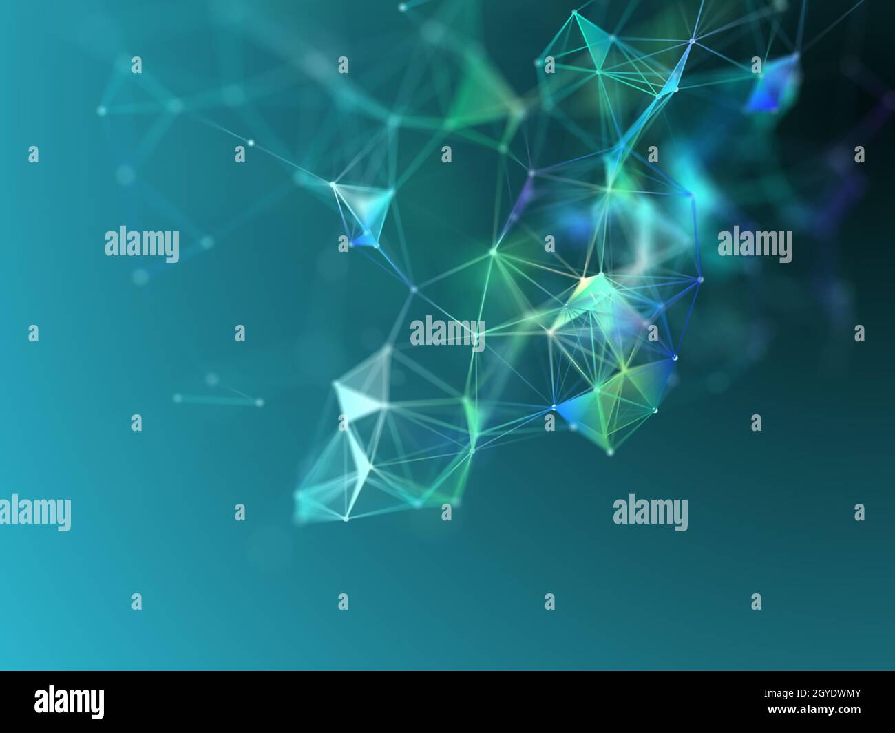 3D render of a modern tech background with low poly plexus design Stock Photo - Alamy