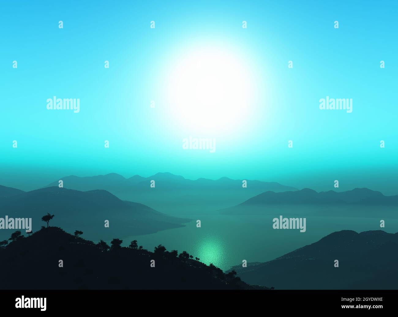 3d render mountain landscape sky hi-res stock photography and images ...