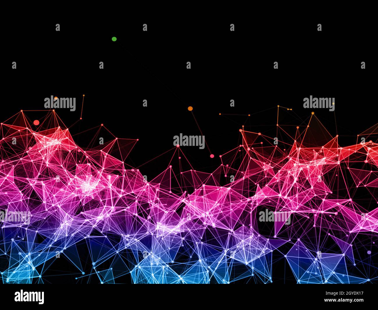 3D render of a network connections background with low poly plexus design Stock Photo - Alamy