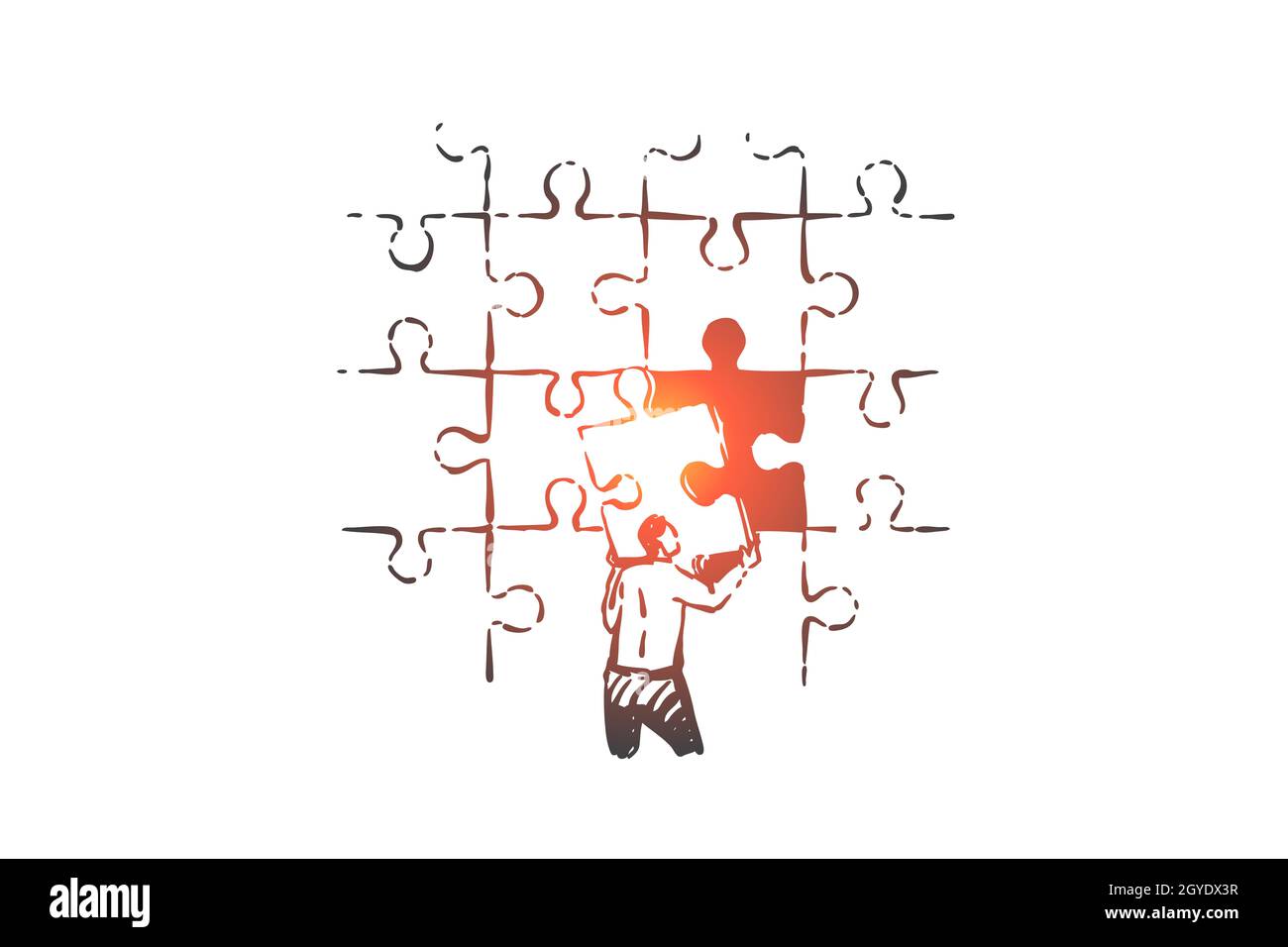 Surreal piece puzzle man hi-res stock photography and images - Alamy