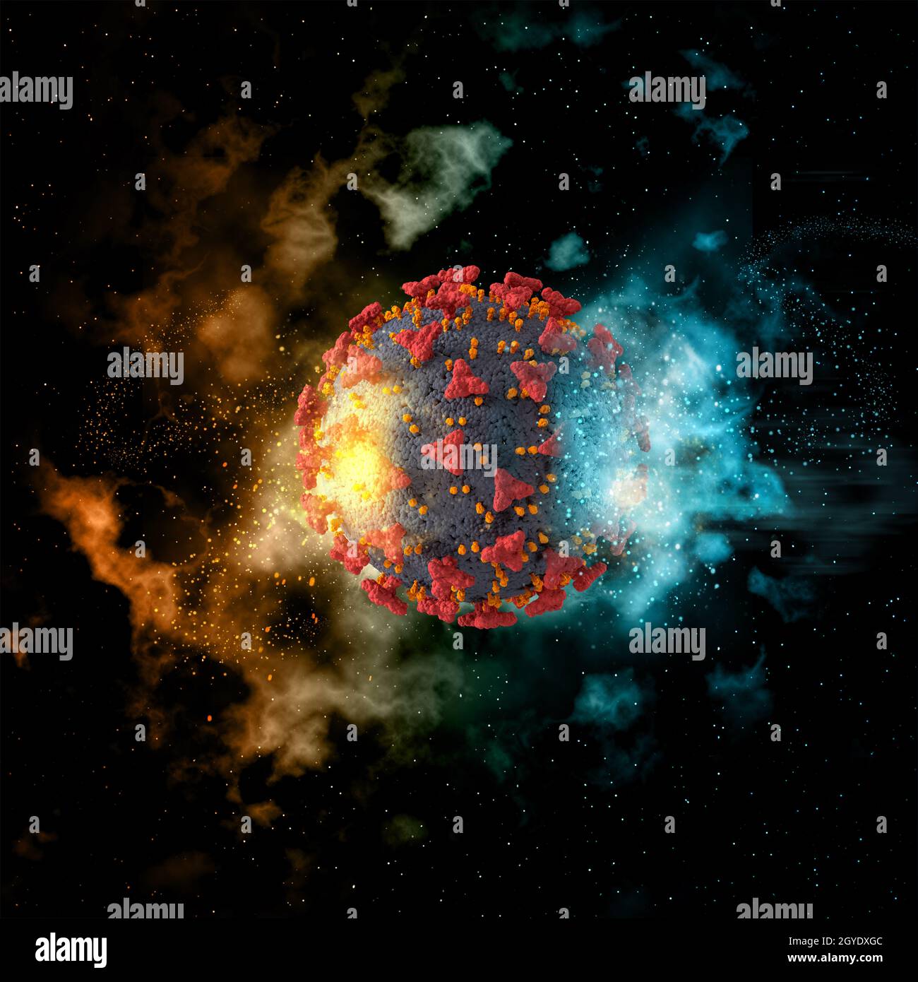 3D render of a space background with Corona virus cell Stock Photo - Alamy