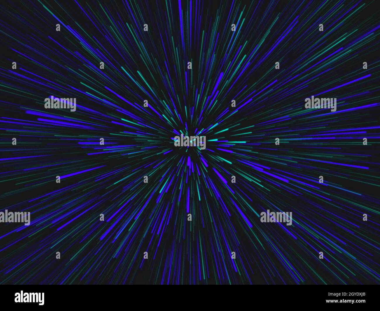 3D render of a space warp tunnel effect background Stock Photo - Alamy