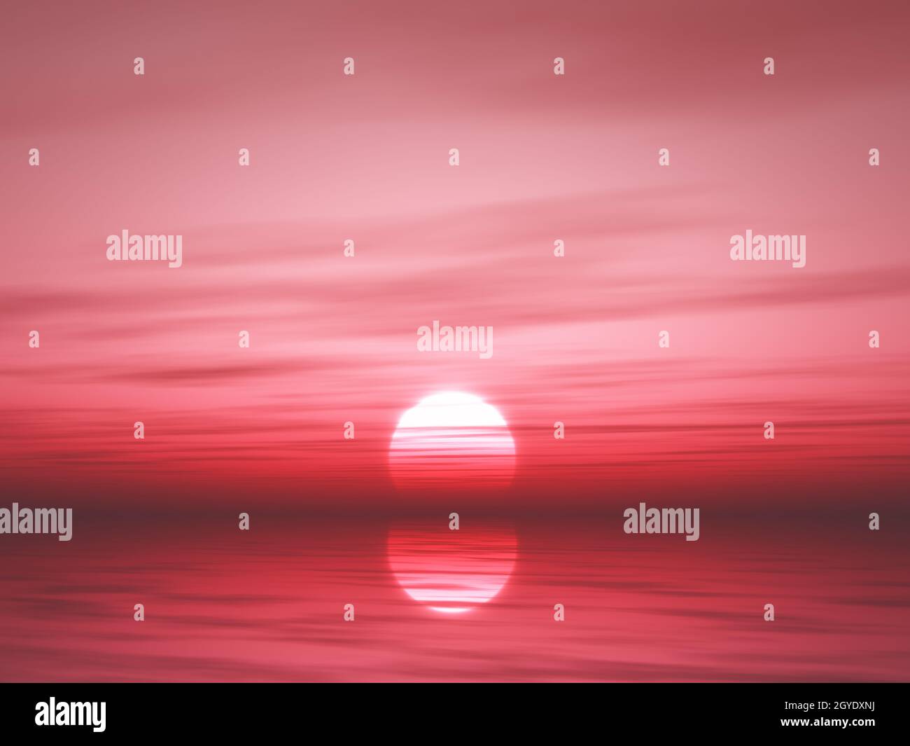 3D render of a sunset ocean Stock Photo - Alamy