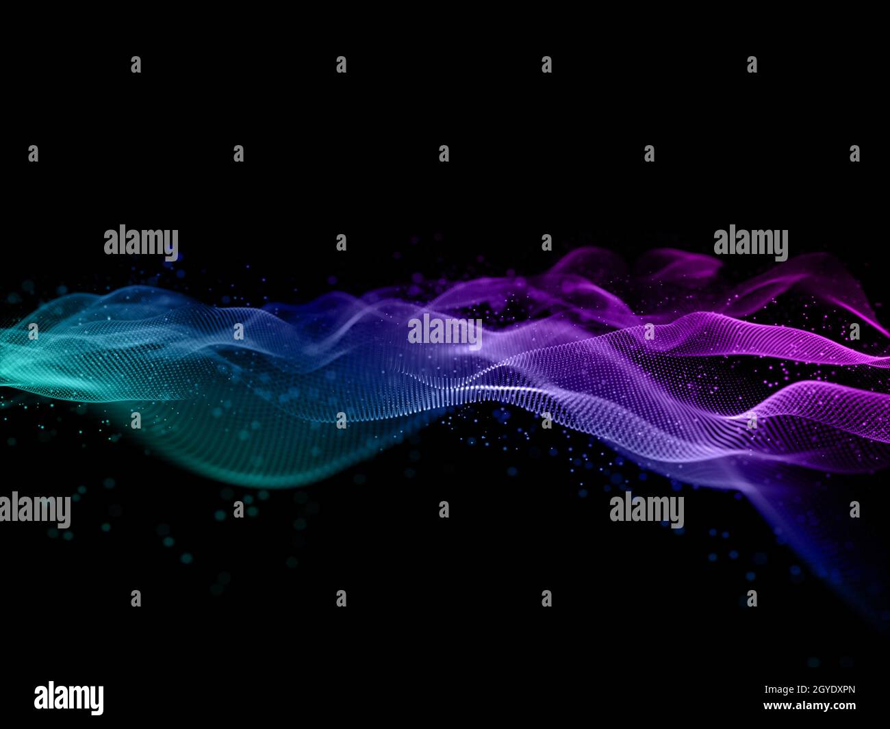 3D render of a techno network communications background with cyber ...