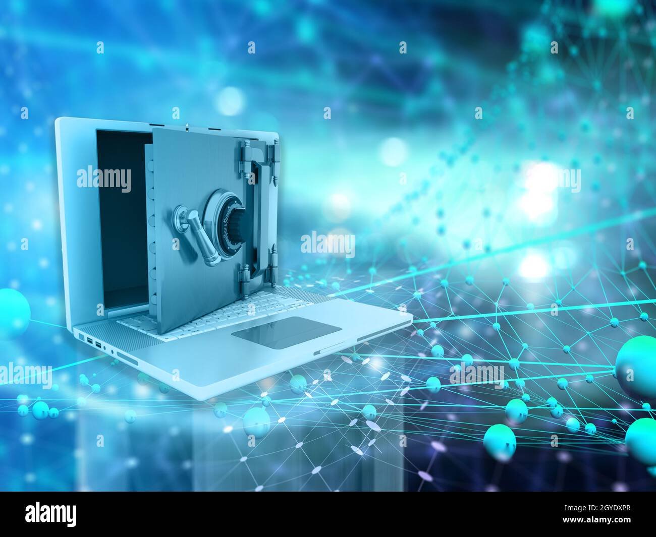3D render of a technical conceptual background depicting computer ...