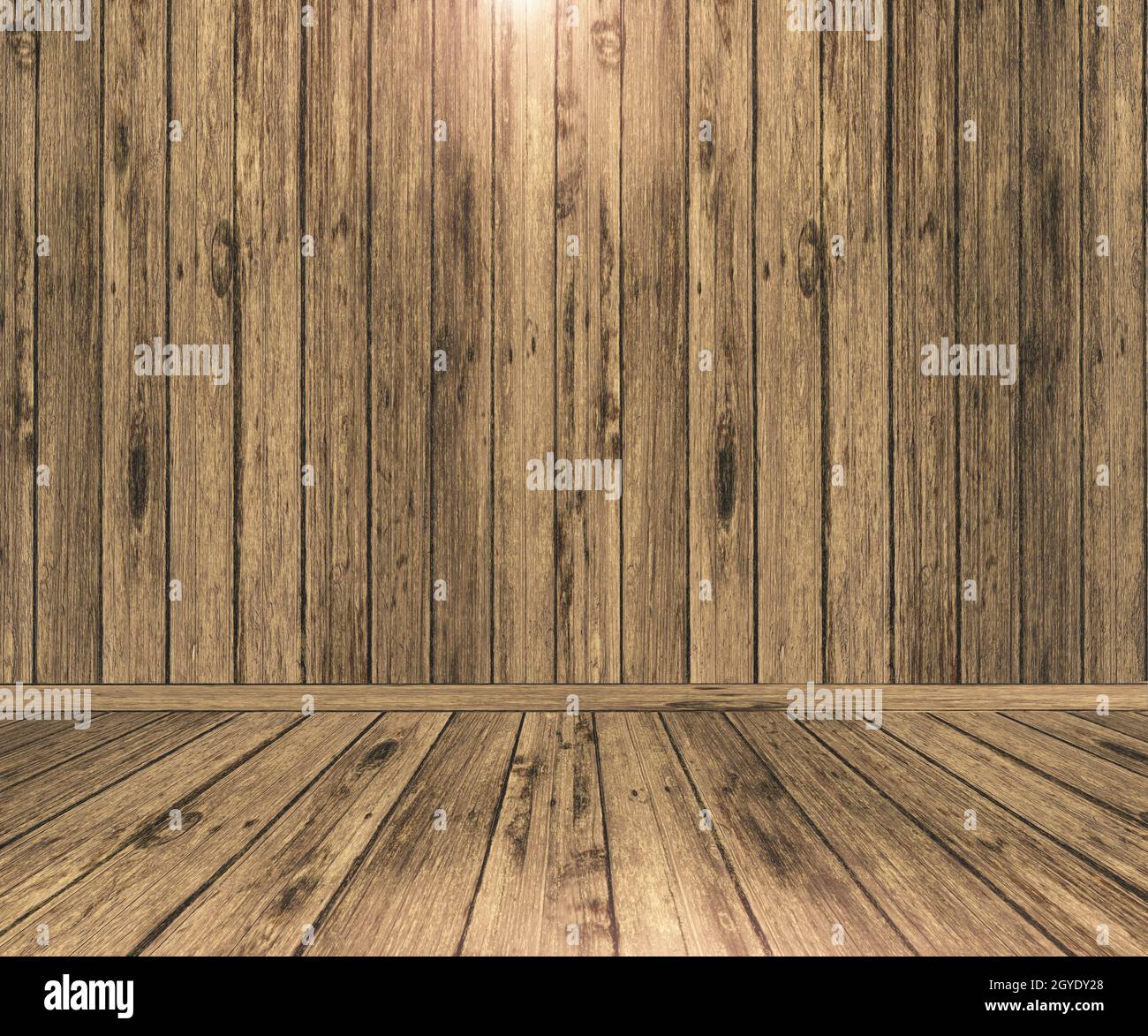 3D render of a wooden room interior Stock Photo - Alamy