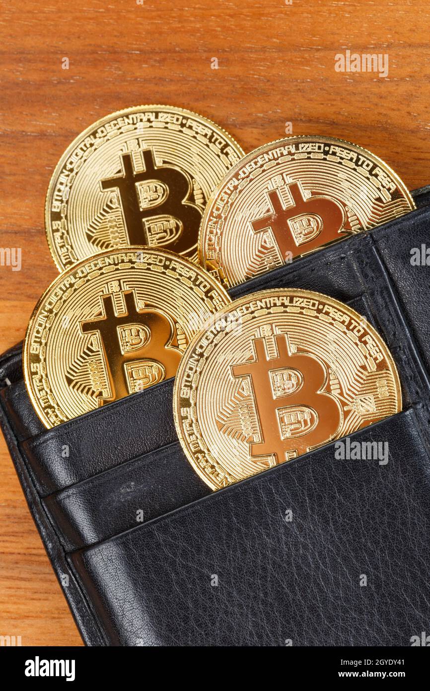 Bitcoin in a wallet crypto currency paying online pay digital money ...