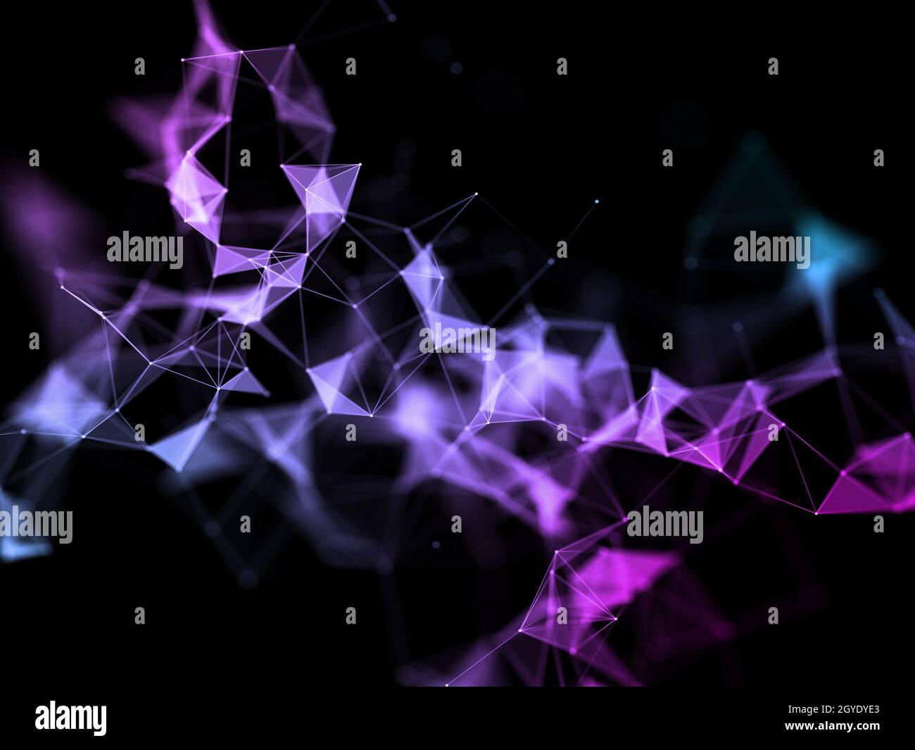 3D render of an abstract background with a low poly plexus design Stock ...