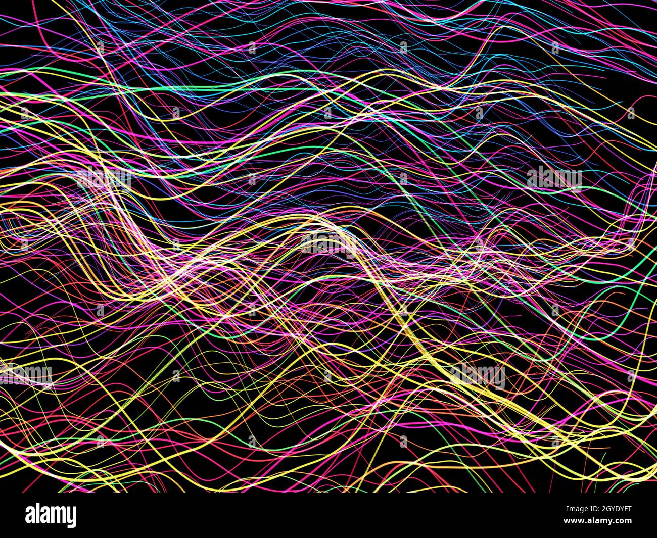 3D render of an abstract background with chaotic coloured lines Stock ...