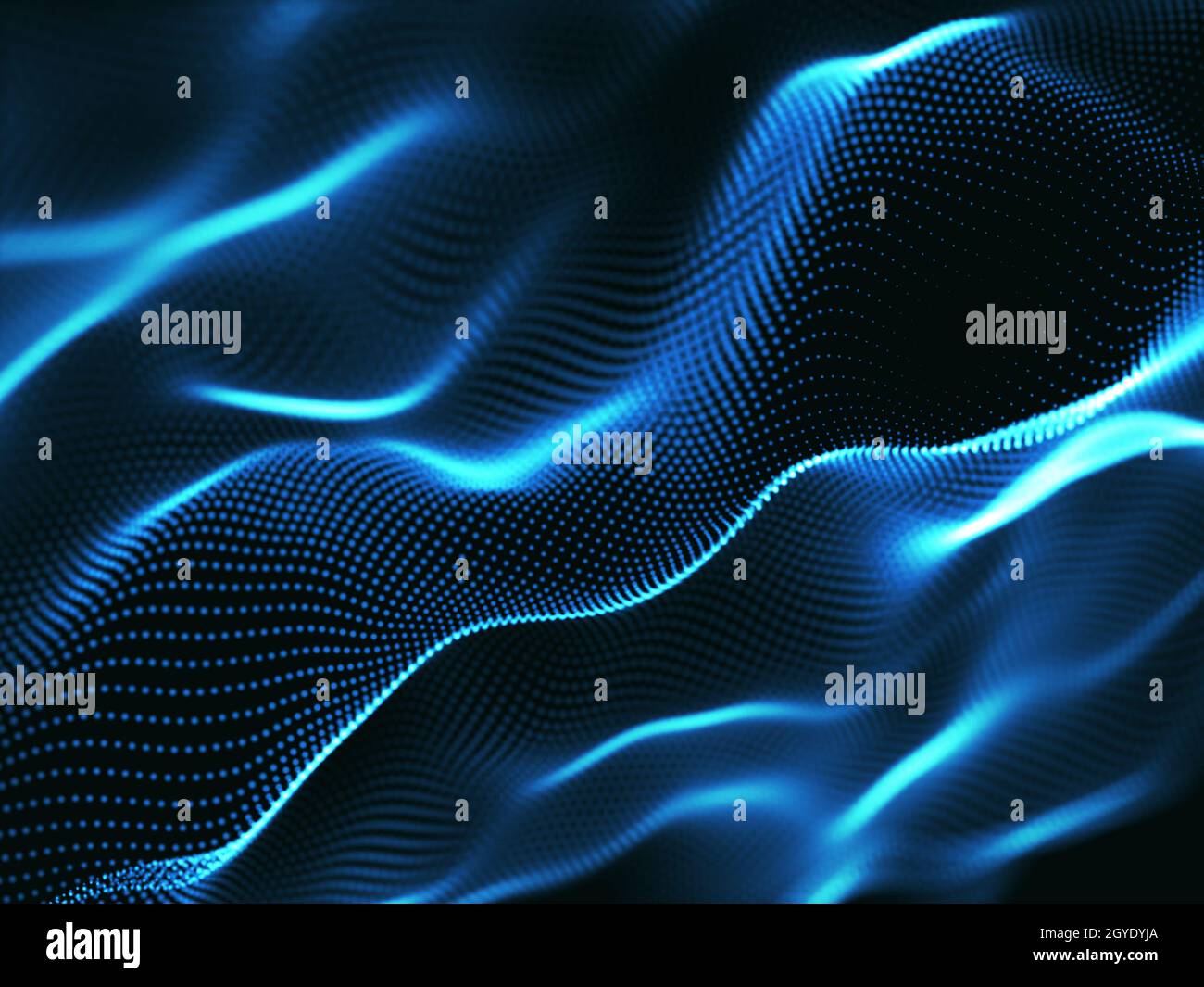 3D render of an abstract background with cyber dots, network ...
