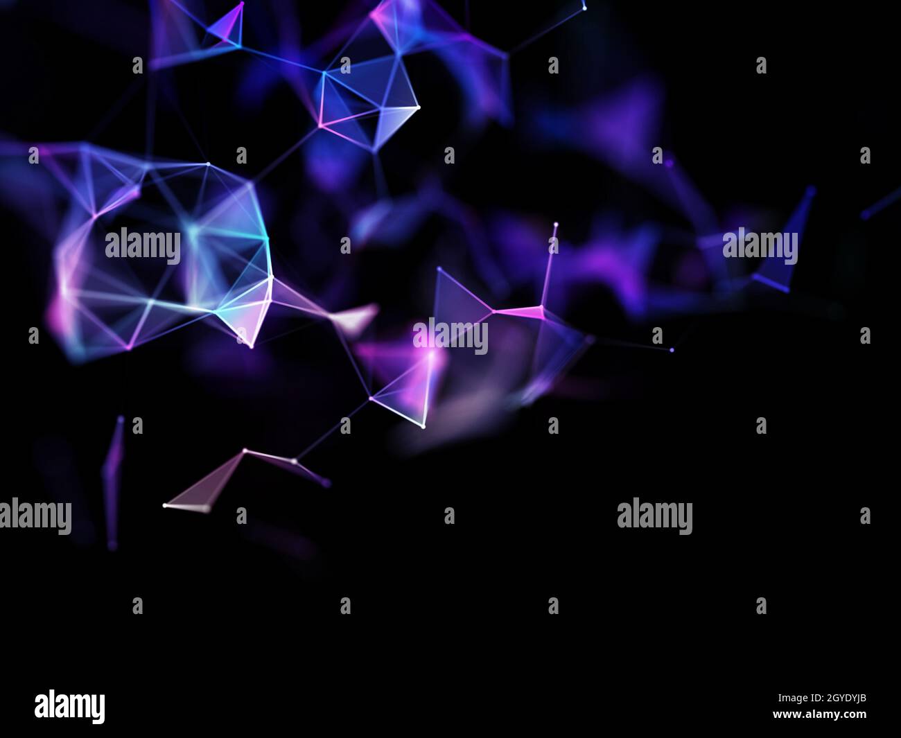 3D render of an abstract background with connecting lines and dots, modern communications Stock ...