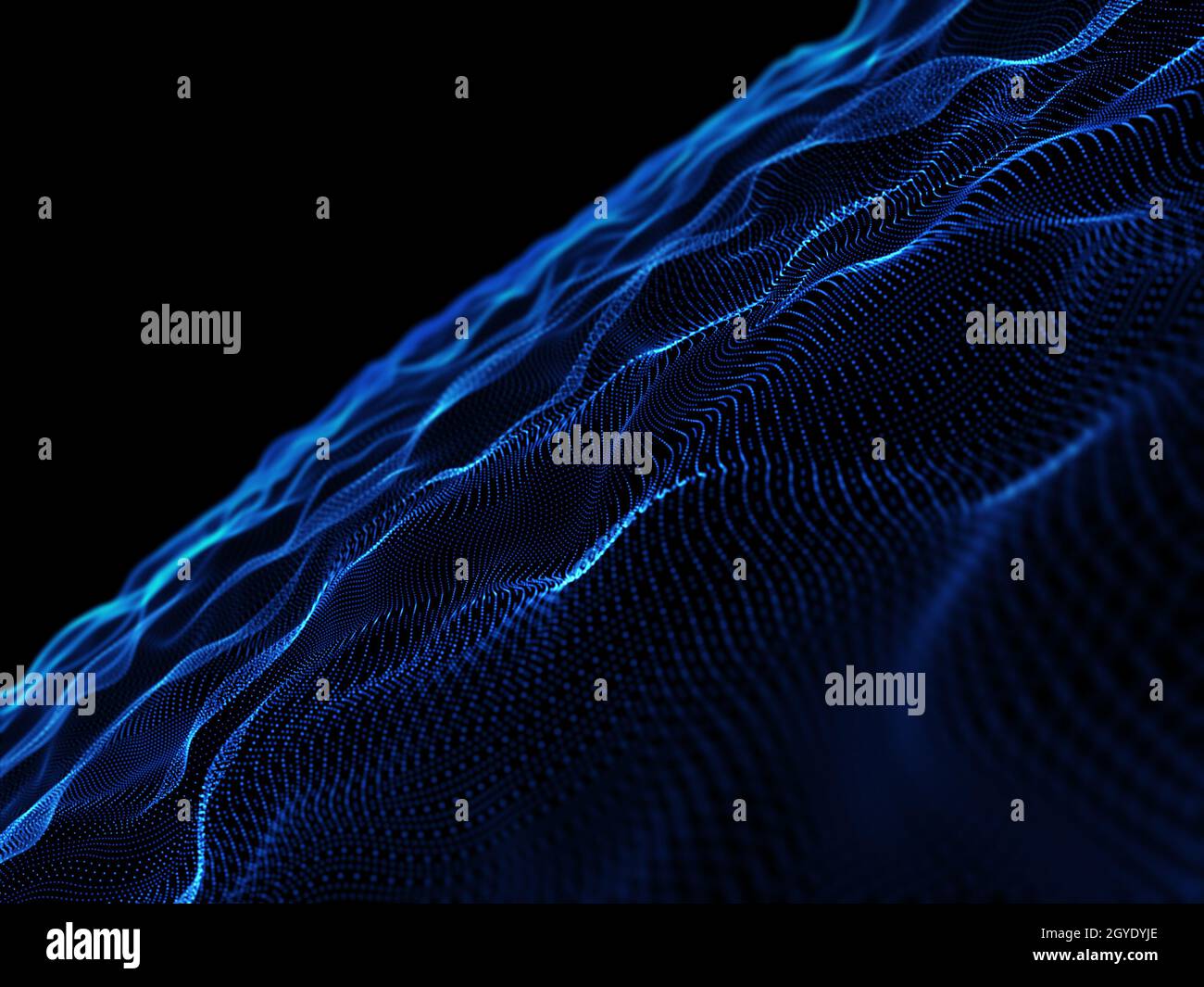 3D render of an abstract background with flowing cyber particles Stock ...