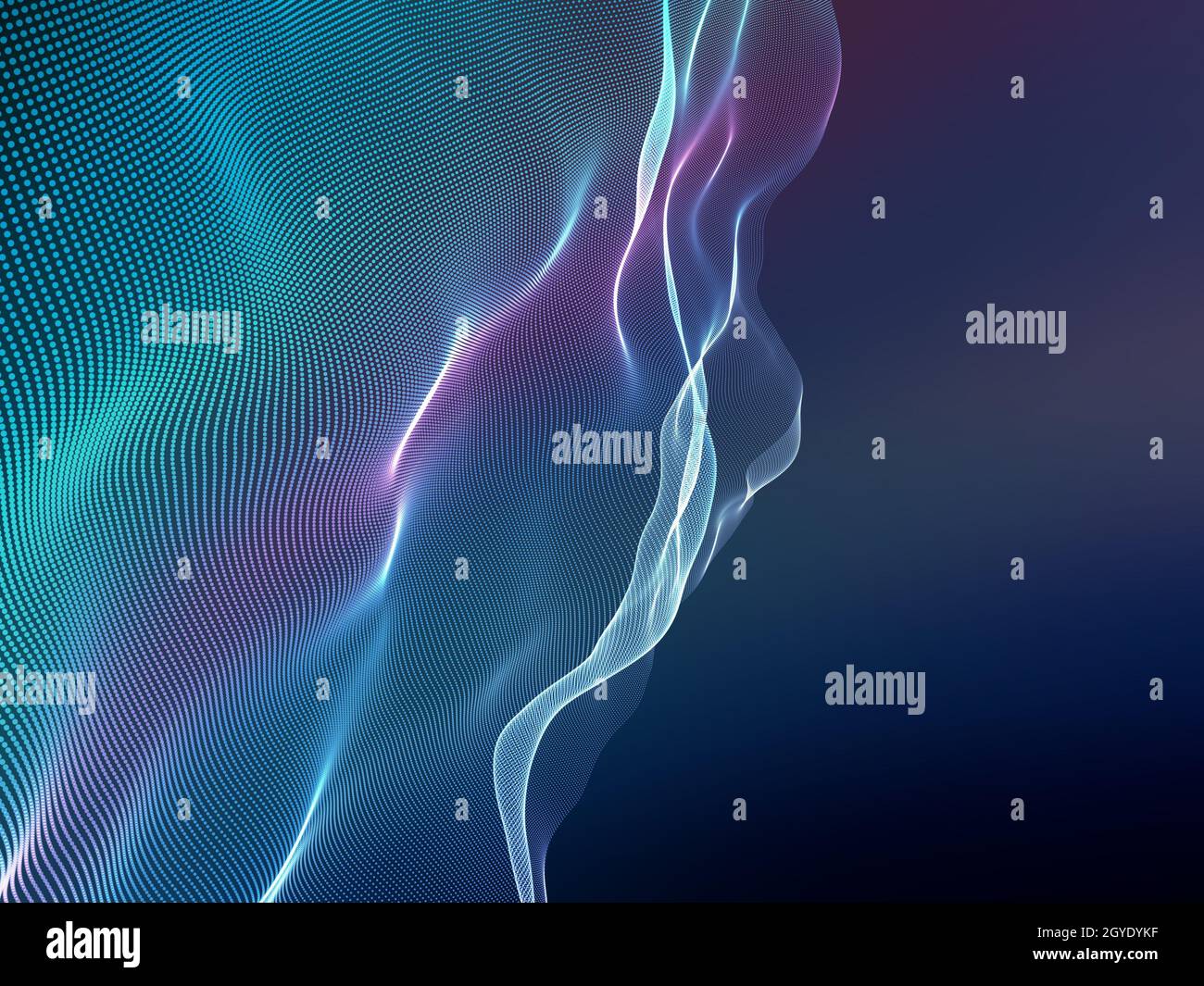 3D render of an abstract background with flowing particle design Stock ...