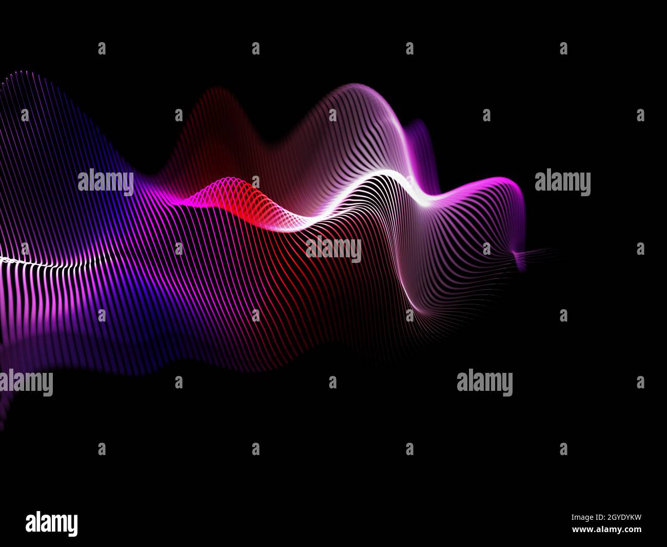 3D render of an abstract background with flowing sound waves design ...