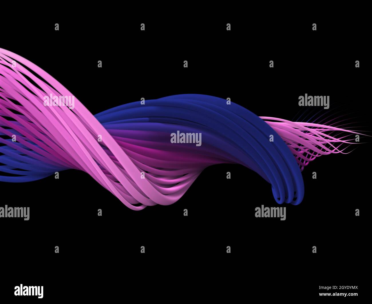 3D render of an abstract background with twisted strands design Stock ...