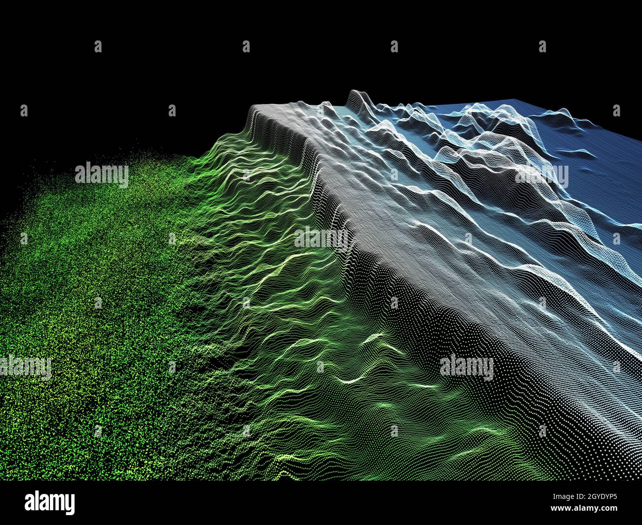 3D render of an abstract design background with a floating particle ...