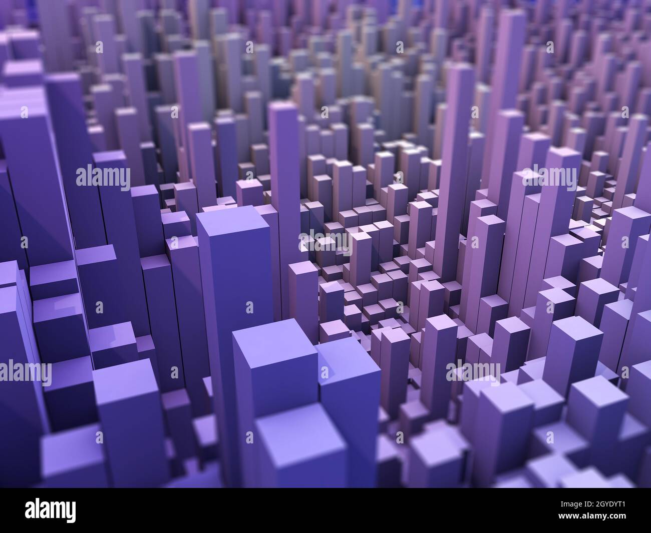 3D render of an abstract landscape background with extruding blocks ...