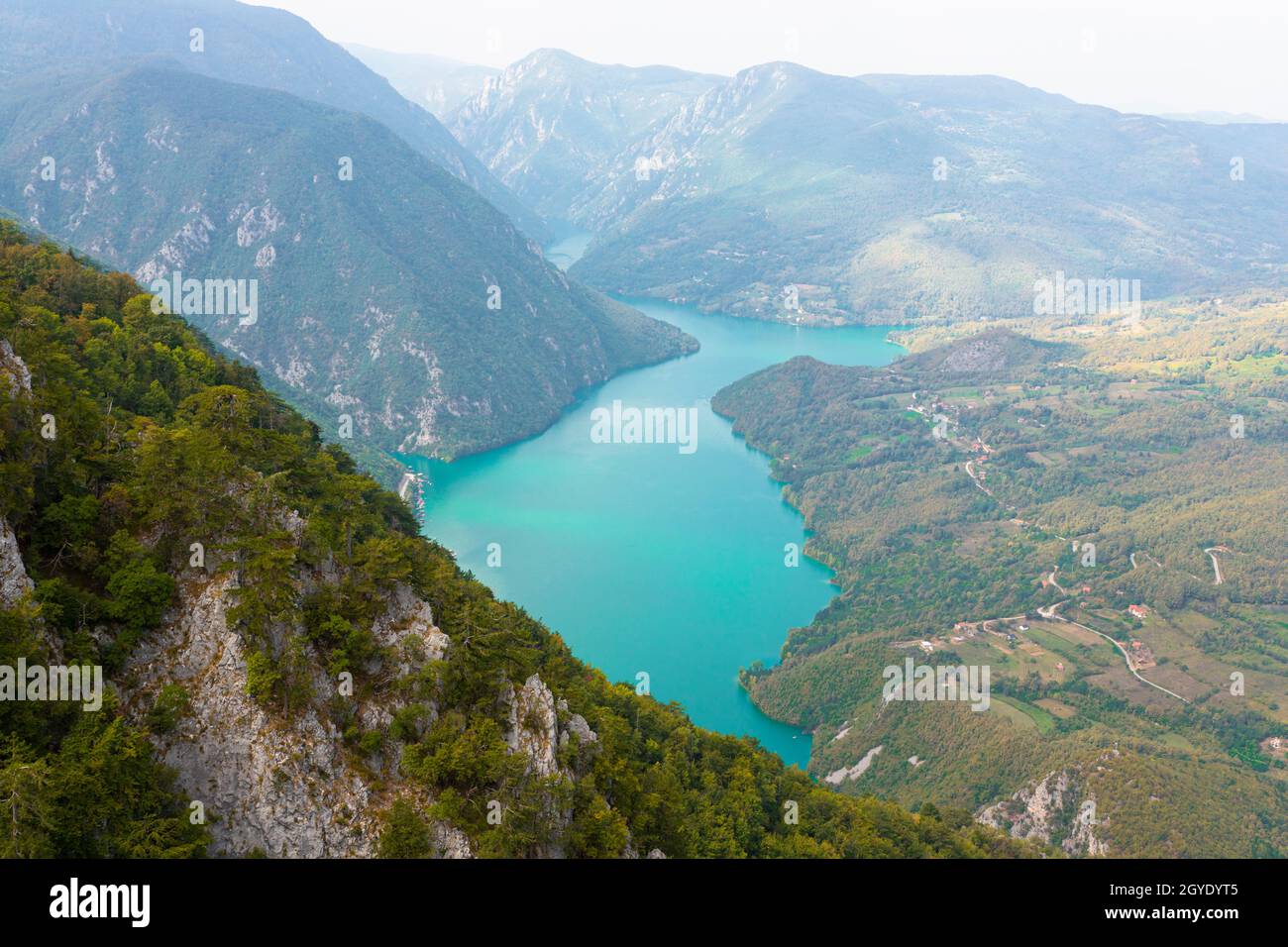 Tara National Park, Serbia. Viewpoint Banjska Stena. View at Drina ...