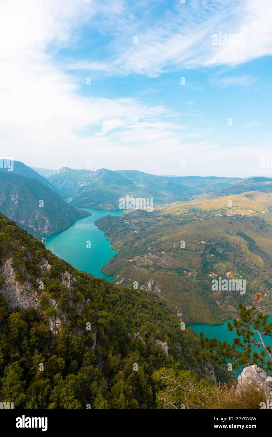 Tara National Park, Serbia. Viewpoint Banjska Stena. View at Drina ...