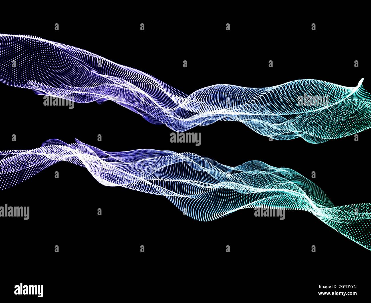 3D render of an abstract modern techno background with flowing ...