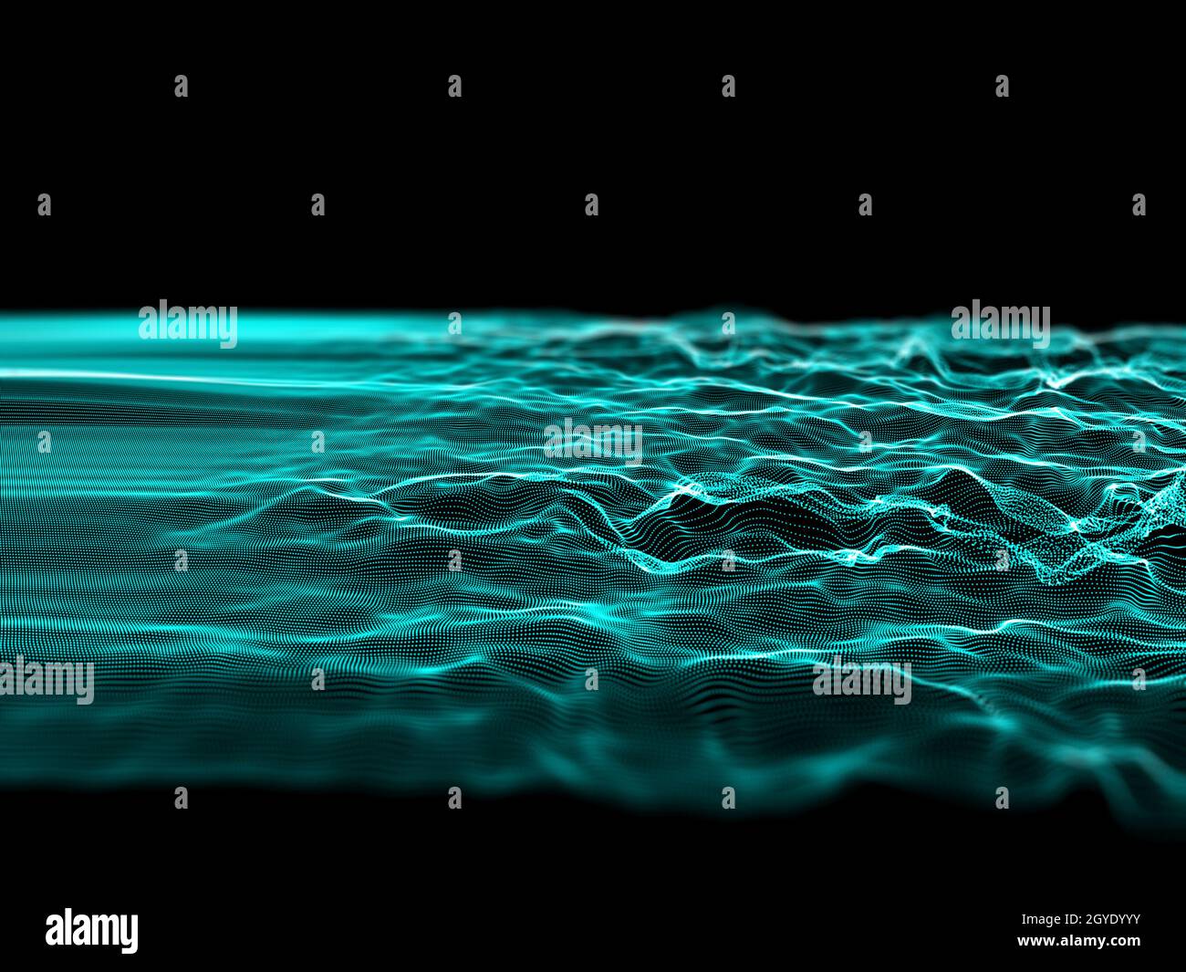 3D render of an abstract particle design, network communications ...