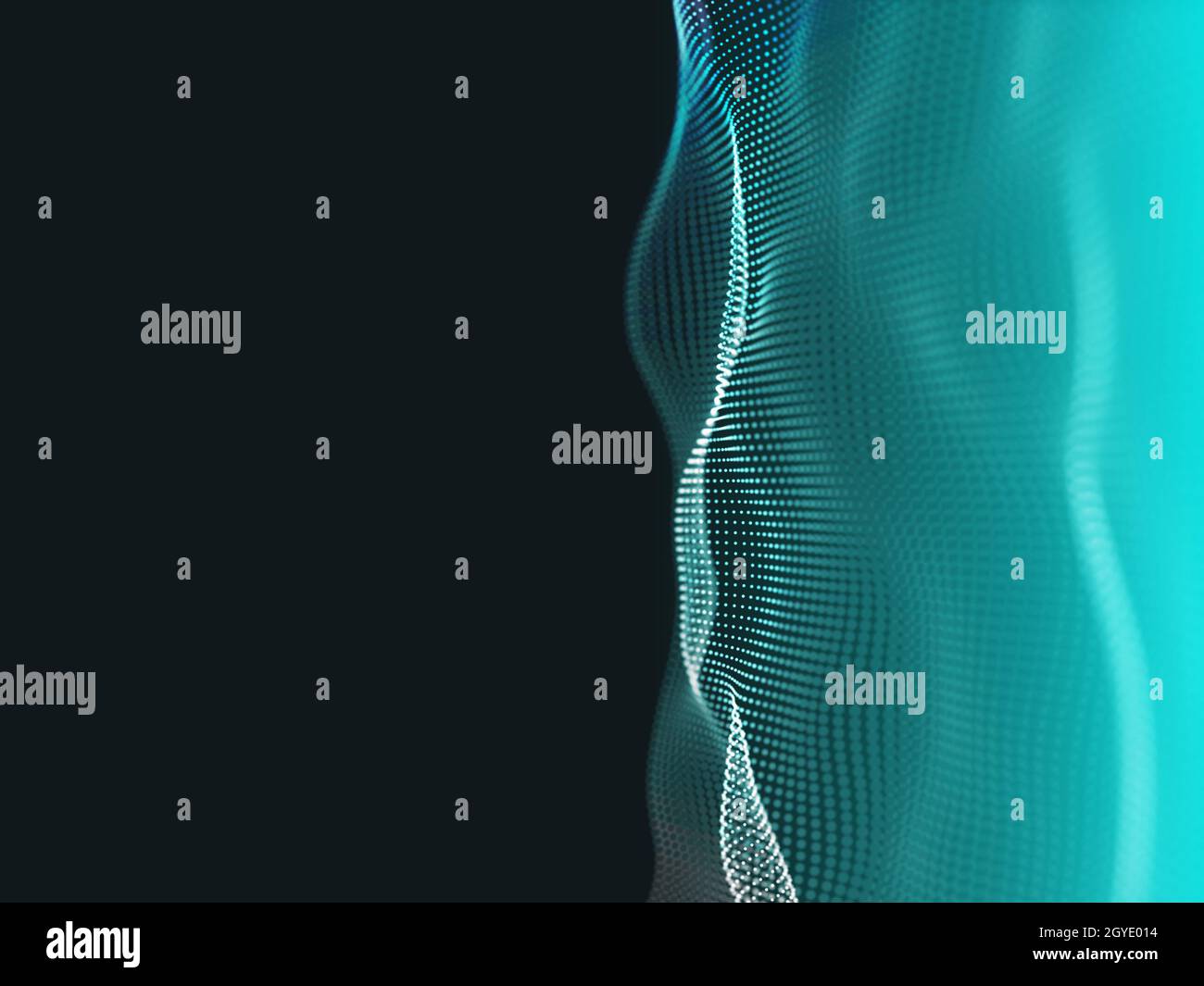 3D render of an abstract techno background with flowing particles Stock ...