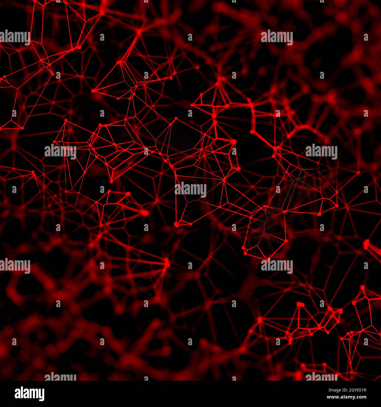 3D render of an abstract techno background with connecting lines and ...