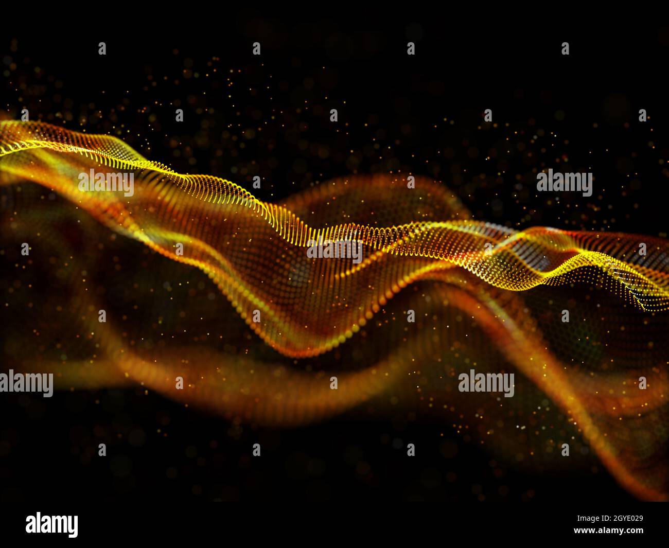 3D render of an abstract techno background with particle design Stock ...