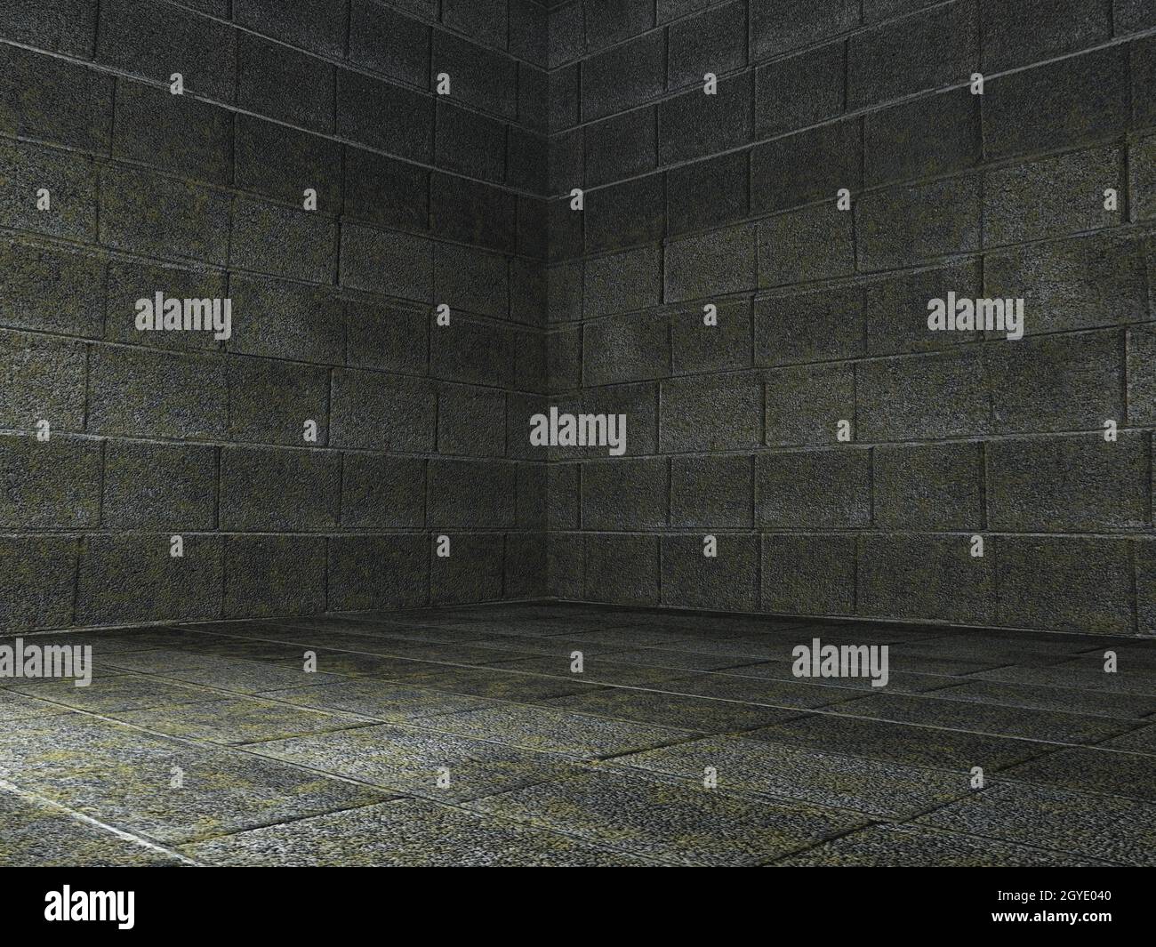 3D render of an old stone room interior Stock Photo - Alamy