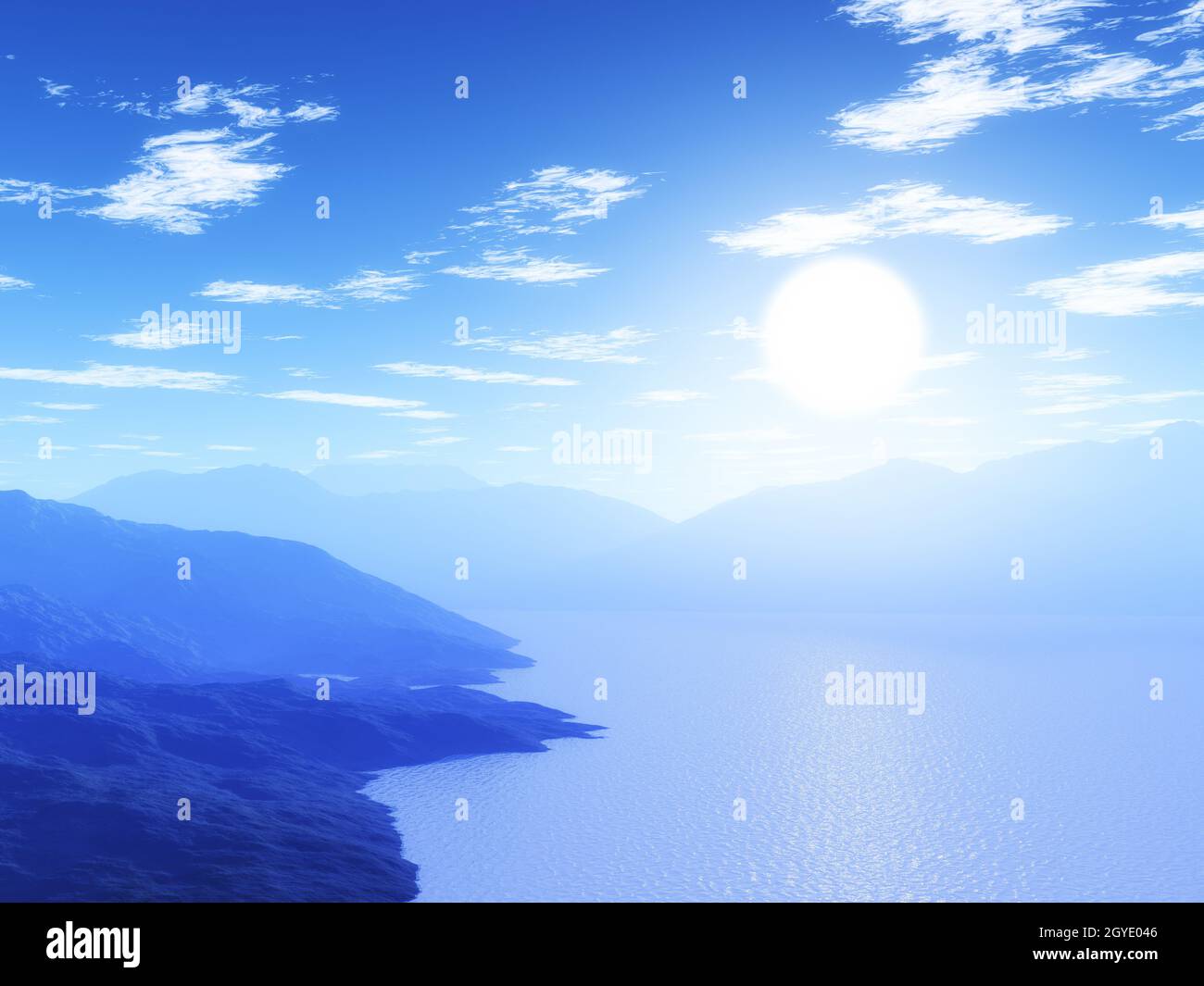 3D render of an ocean landscape Stock Photo - Alamy