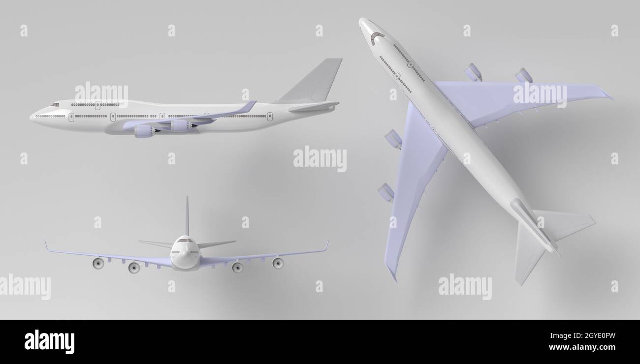 3d render of Airplane isolated on blank background Stock Photo - Alamy