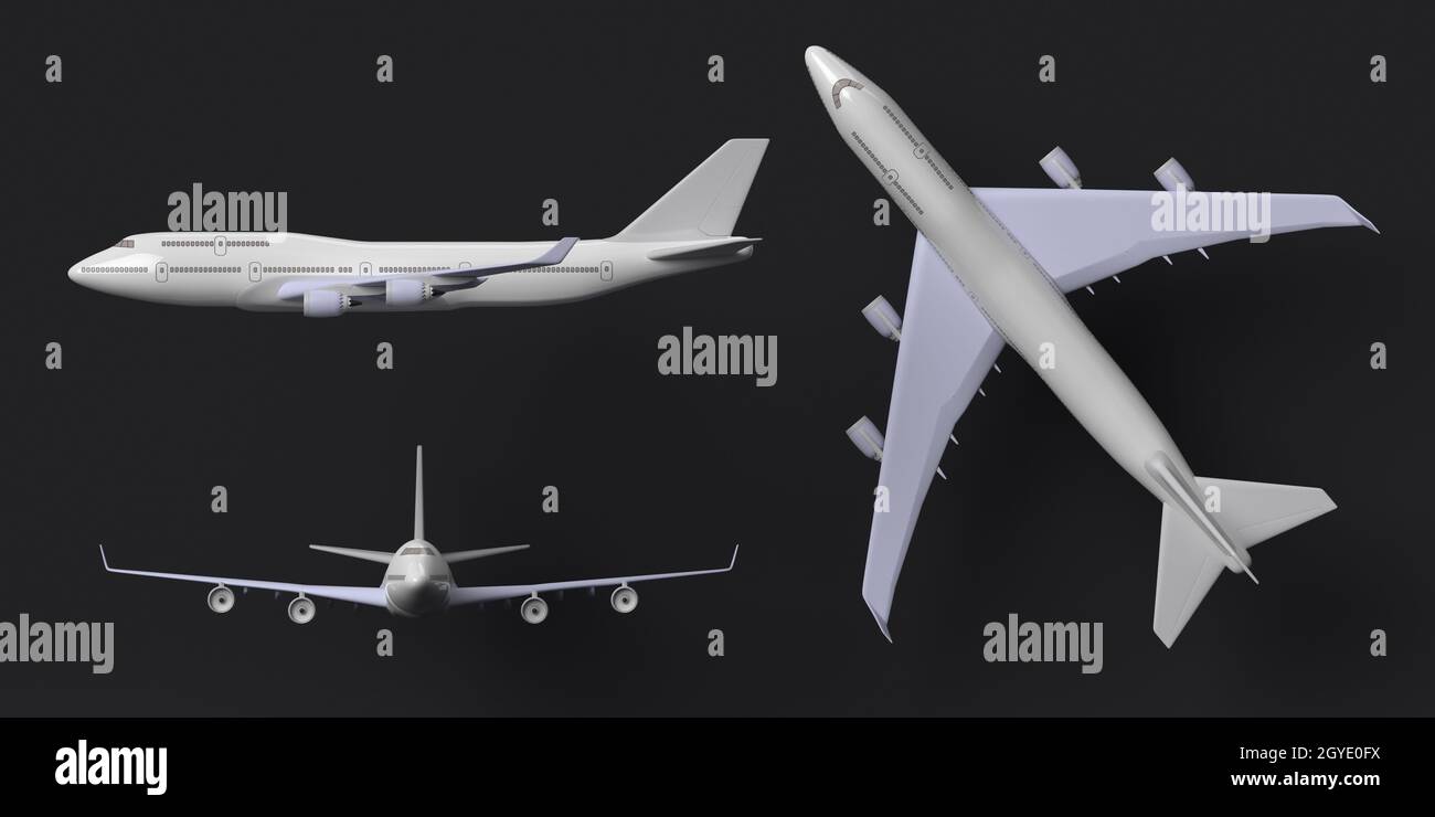 3d render of Airplane isolated on blank background Stock Photo - Alamy