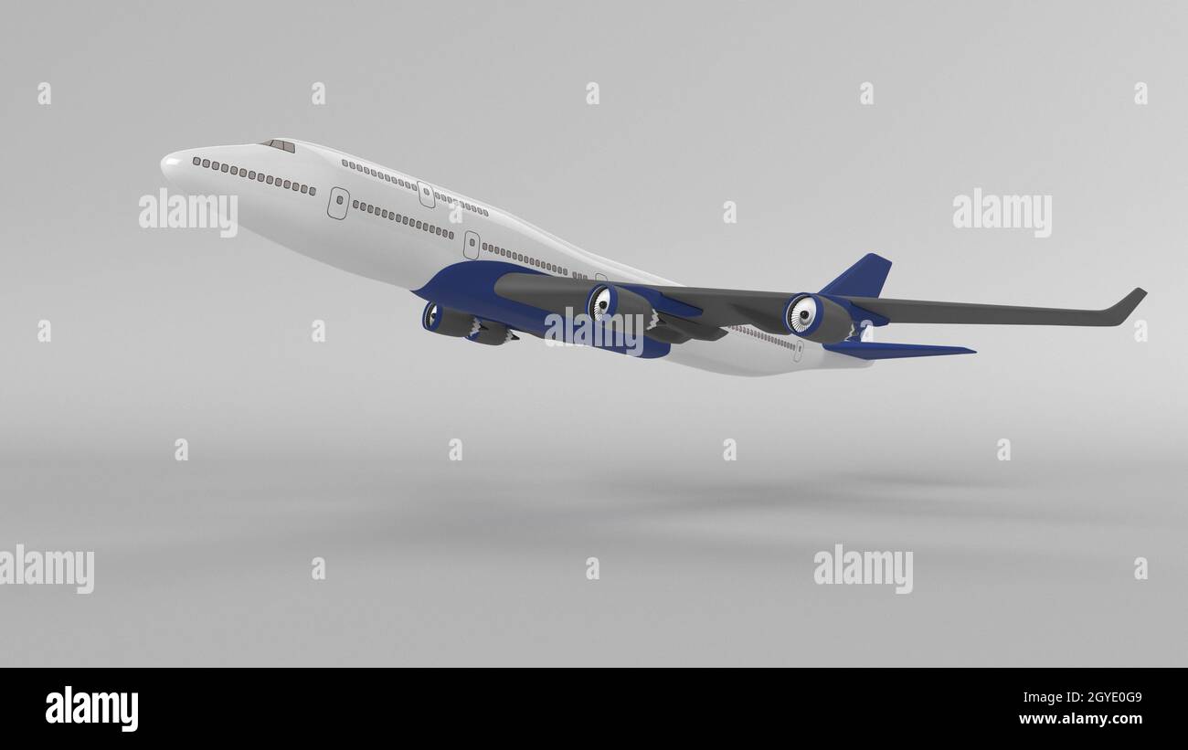 3d render of Airplane isolated on blank background Stock Photo - Alamy