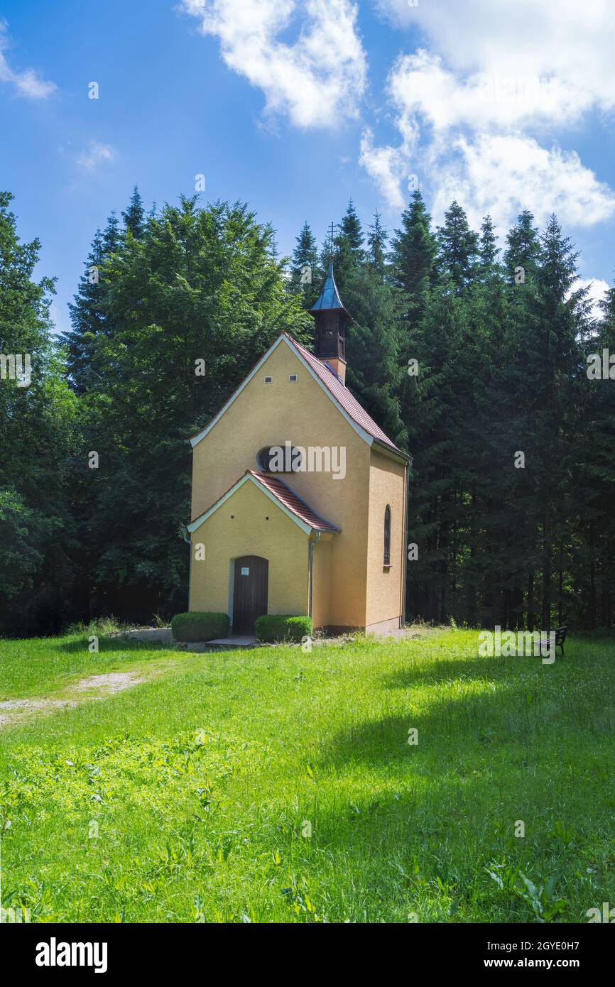 The Scheppacher Kapelle chapel in a forest clearing in Bavaria Stock ...