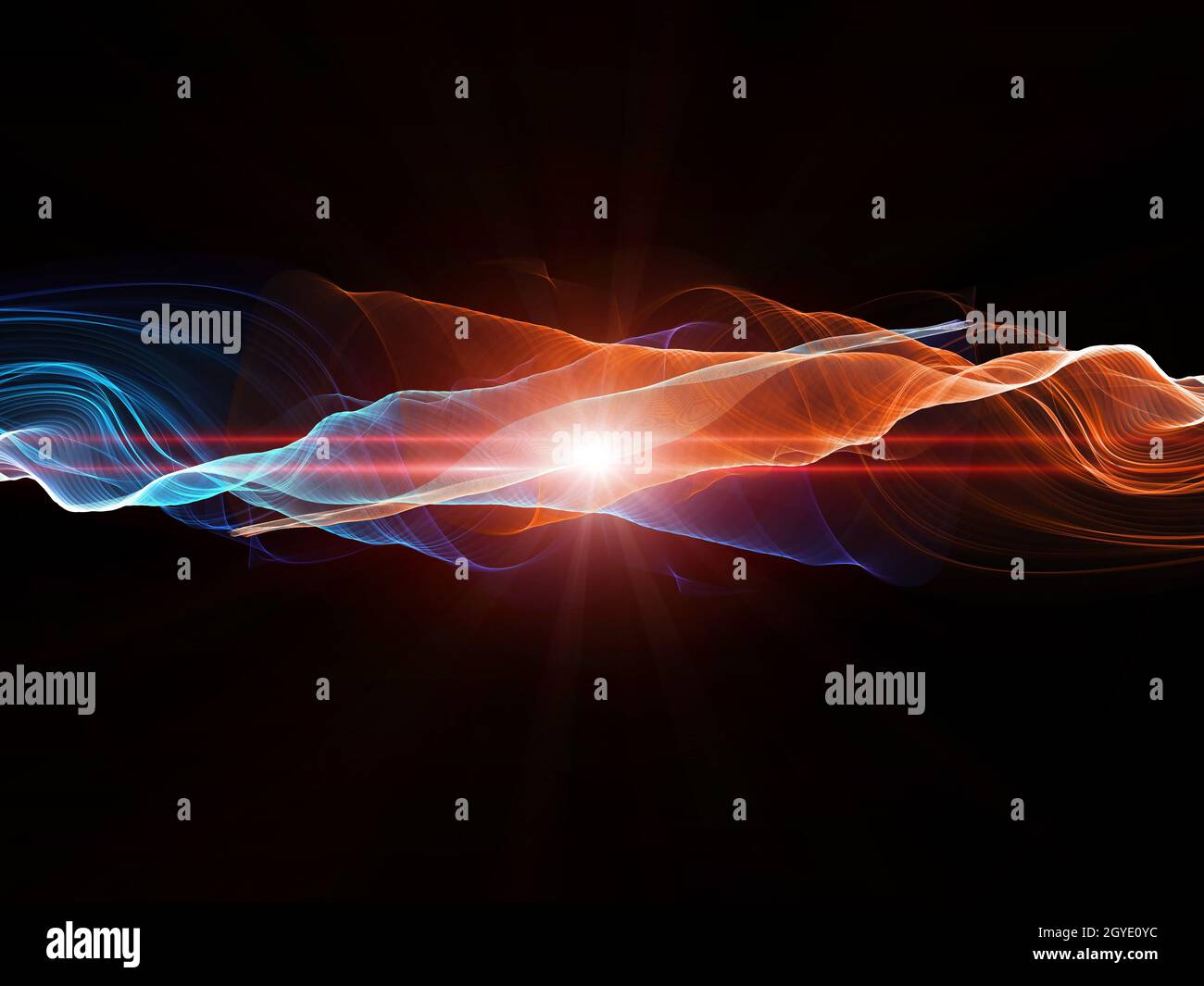 Abstract design background with flowing lines in hot and cold colours ...